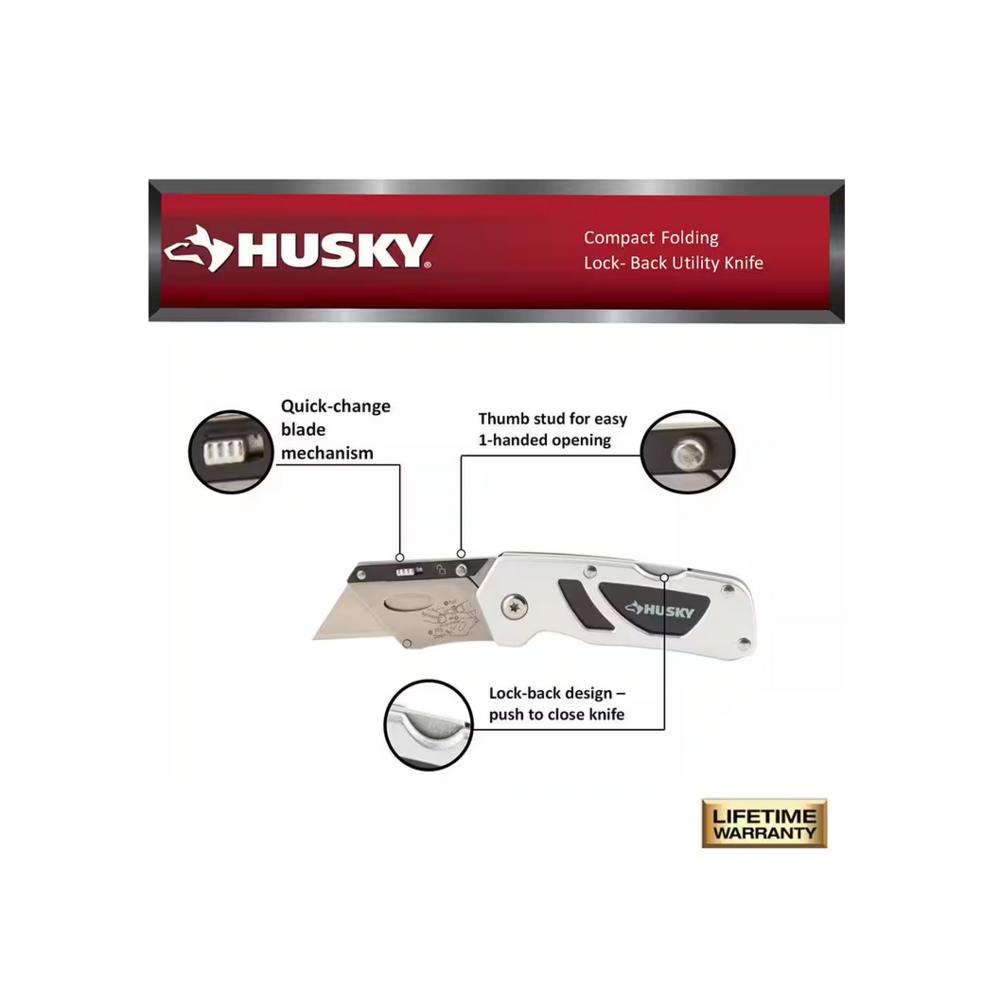 Husky Compact Folding Lock-Back Utility Knife Husky # 00002 # 1000032781