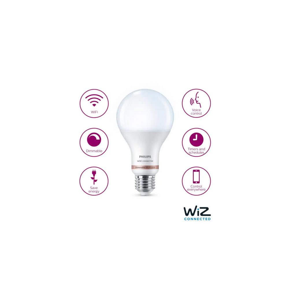 Philips 100-Watt Equivalent A21 LED Smart Wi-Fi Light Bulb Daylight ...