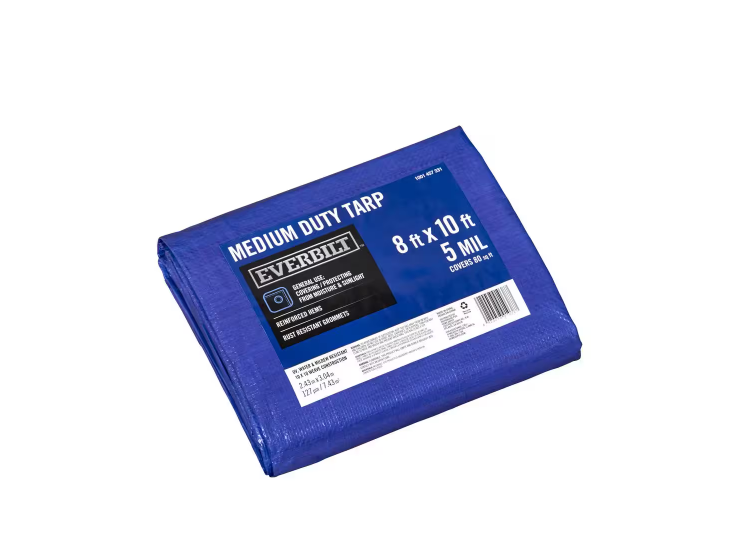 Home Depot Everbilt 10 ft. W x 8 ft. L Blue Medium Duty Tarp HDX ...