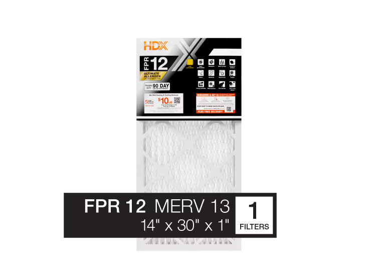 Home Depot 14 in. x 30 in. x 1 in. Elite Allergen Pleated Air Filter ...