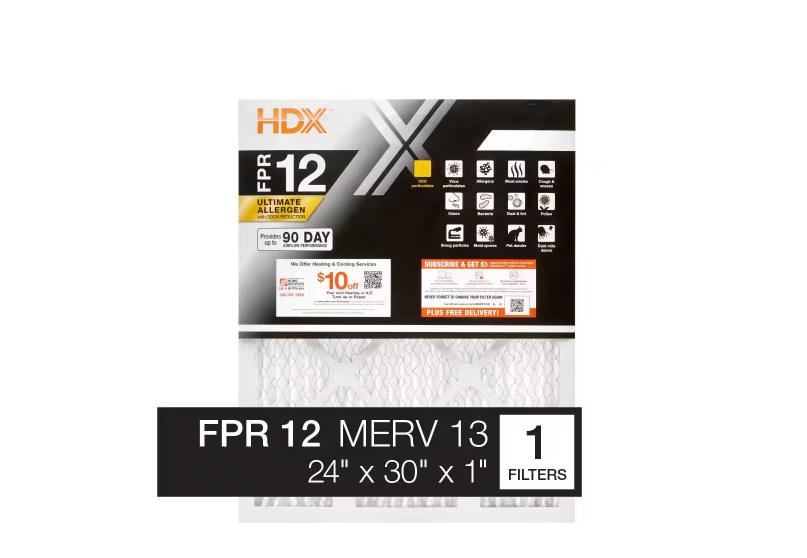 Home Depot 24 in. x 30 in. x 1 in. Elite Allergen Pleated Air Filter ...