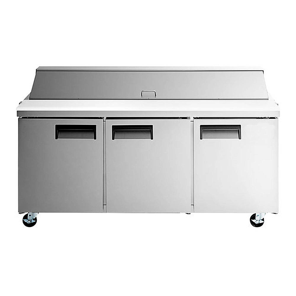 Cooler Depot 72.25 in. W 17.6 cu. ft. 3-Door Commercial Food Prep Table ...