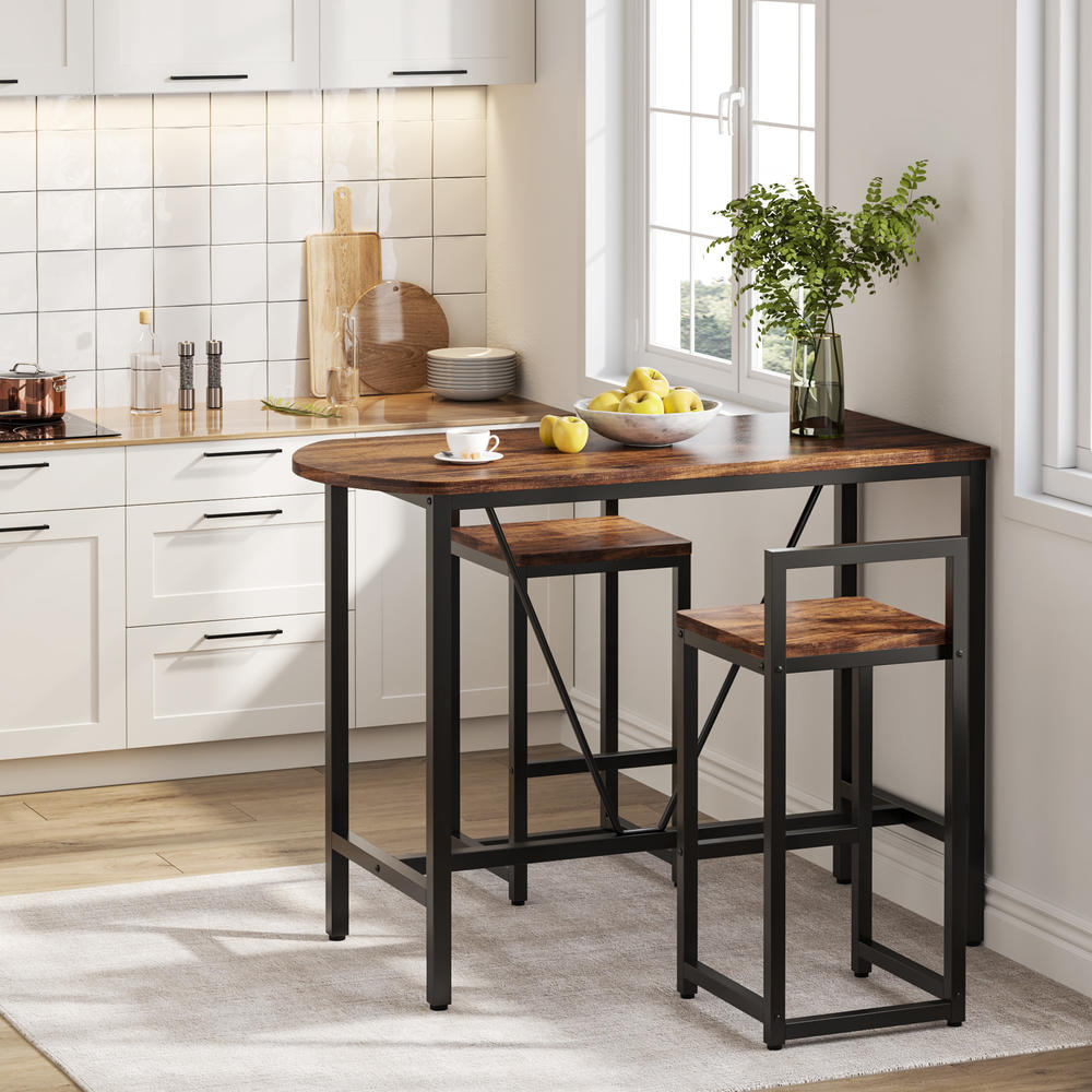 Tribesigns 3-Piece Bar Table Set, 2-Person Counter Height Dining Set ...