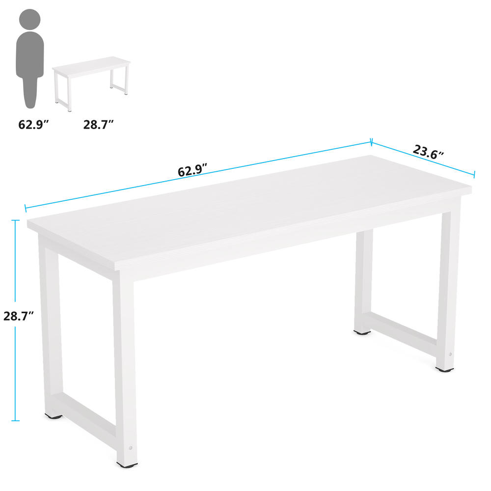 Tribesigns Computer Desk, 63 inch Large Office Desk Computer Table ...