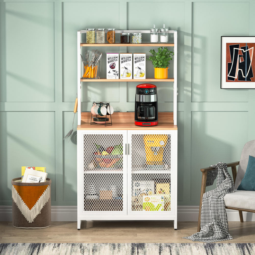 Tribesigns Kitchen Bakers Rack with Hutch, 5 Tier Kitchen Utility ...