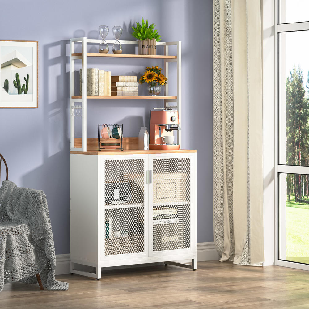 Tribesigns Kitchen Bakers Rack with Hutch, 5 Tier Kitchen Utility ...