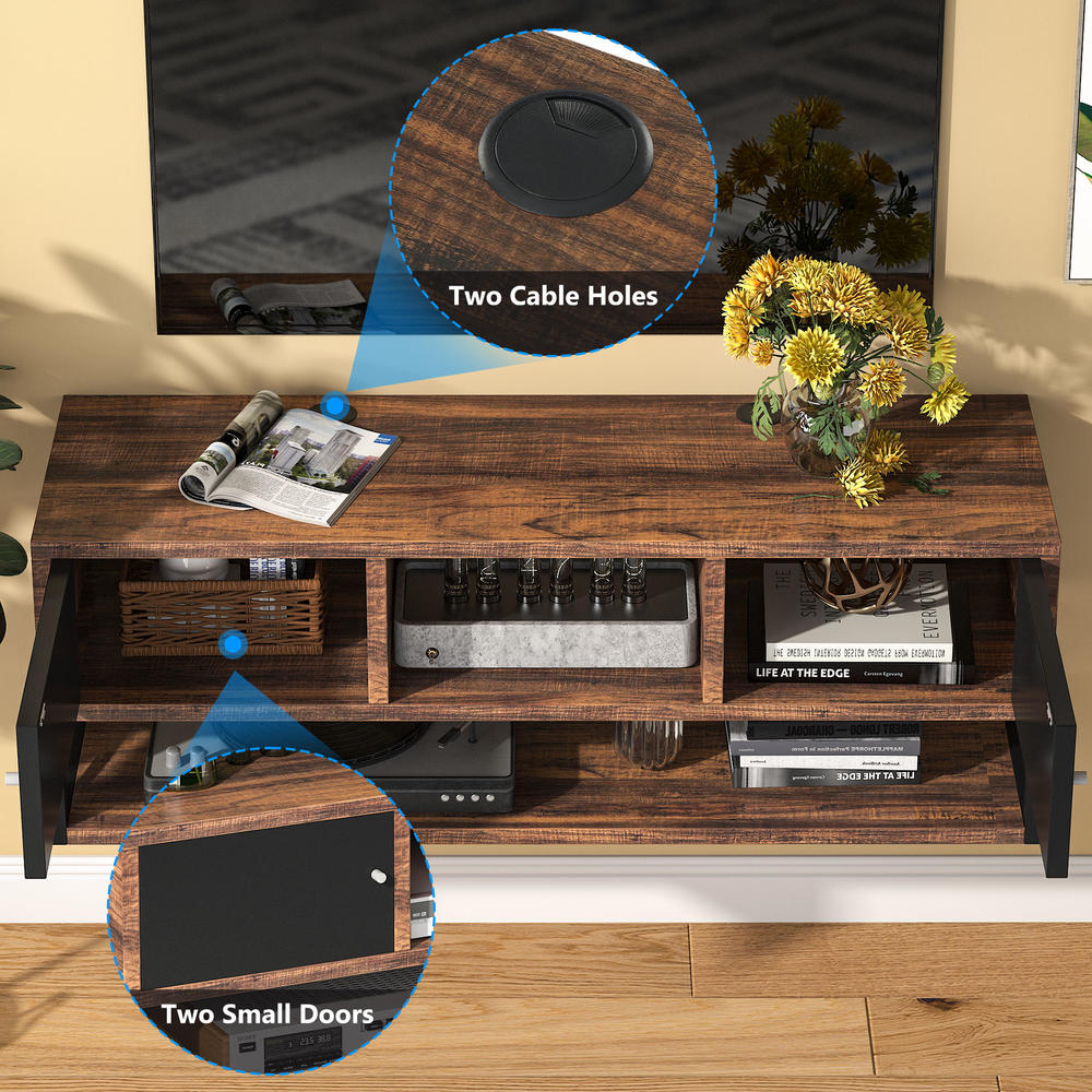 Tribesigns Floating TV Stand, Wall Mounted Media Console with Doors
