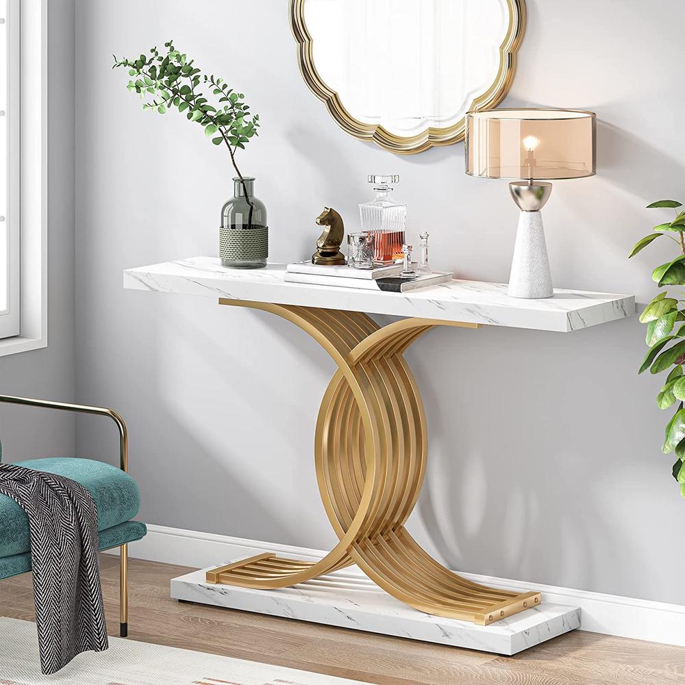 Tribesigns Gold Entryway Table, Modern 40-Inch Console Table Accent ...