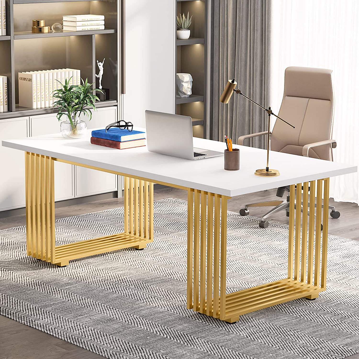 Tribesigns 70.9" Modern Wood Computer Desk