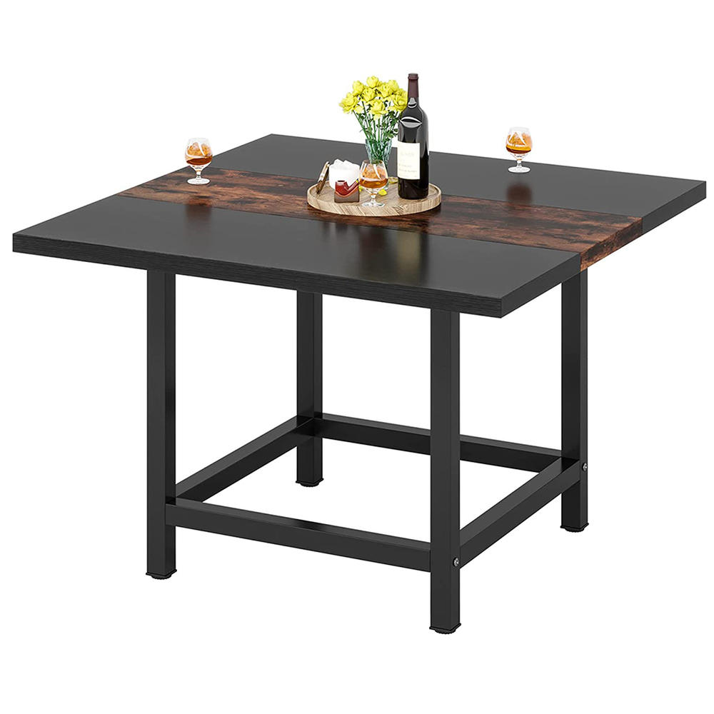 Tribesigns Rustic Square Dining Table for 4 People