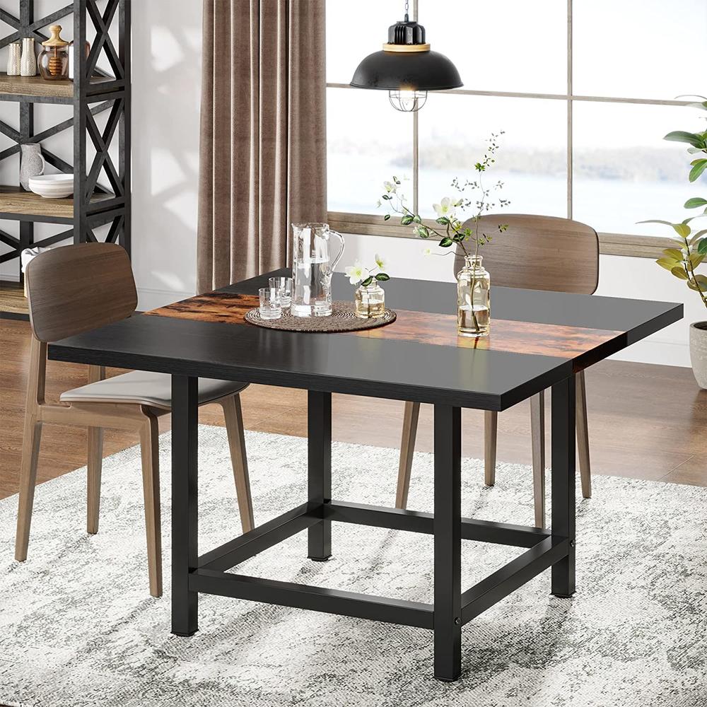 Tribesigns Rustic Square Dining Table for 4 People
