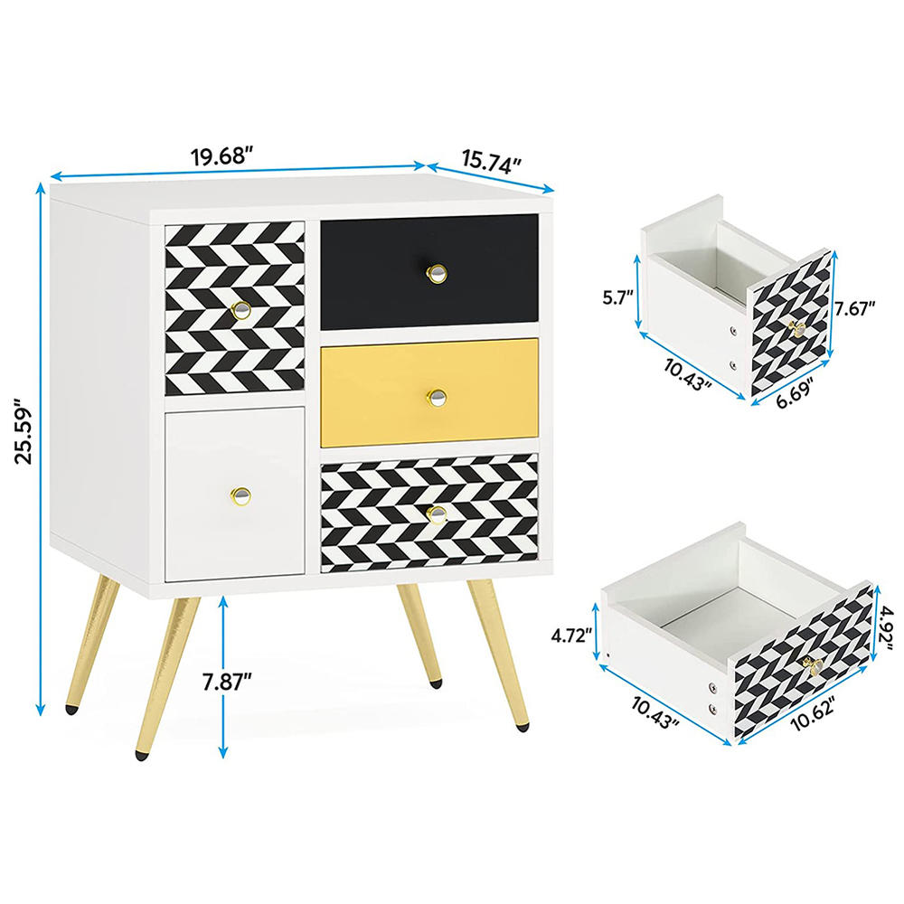 TribeSigns Tribesigns Modern Colorful Nightstand, Wood Nightstands with ...