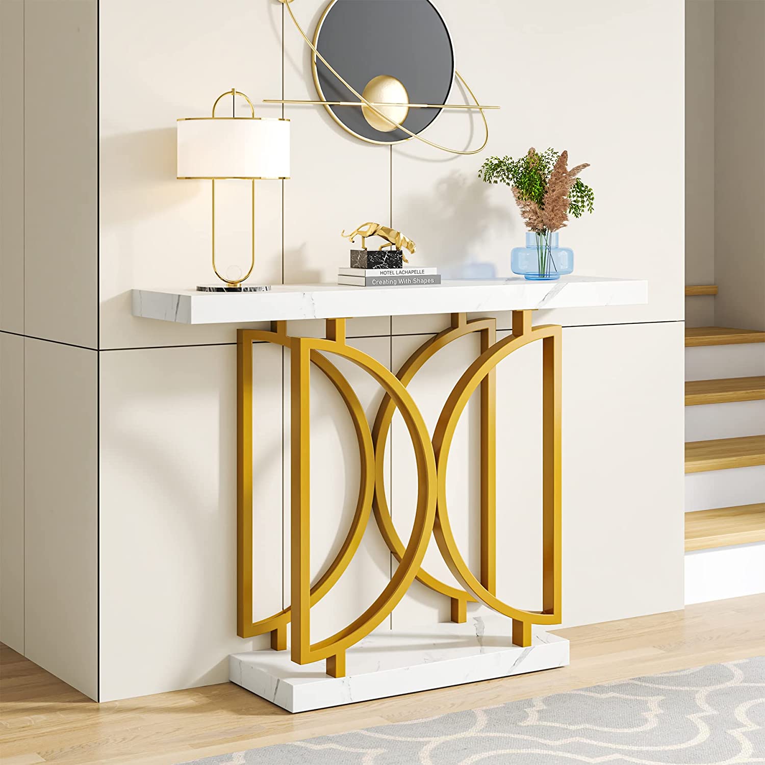 TribeSigns Tribesigns 39 Inch Console Table, Gold Entry Sofa Table with ...