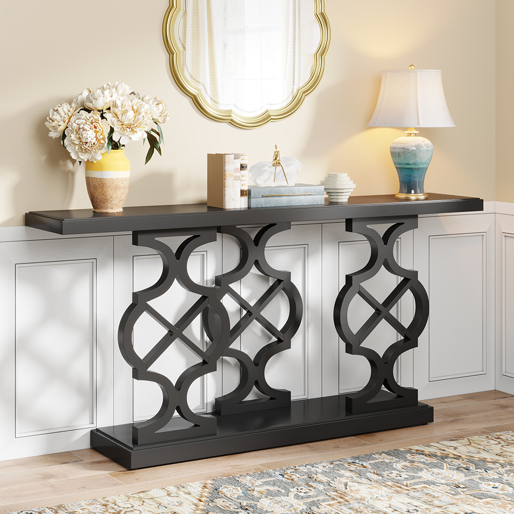 Tribesigns Farmhouse Console Table, 63-Inch Wood Entryway Table Narrow ...