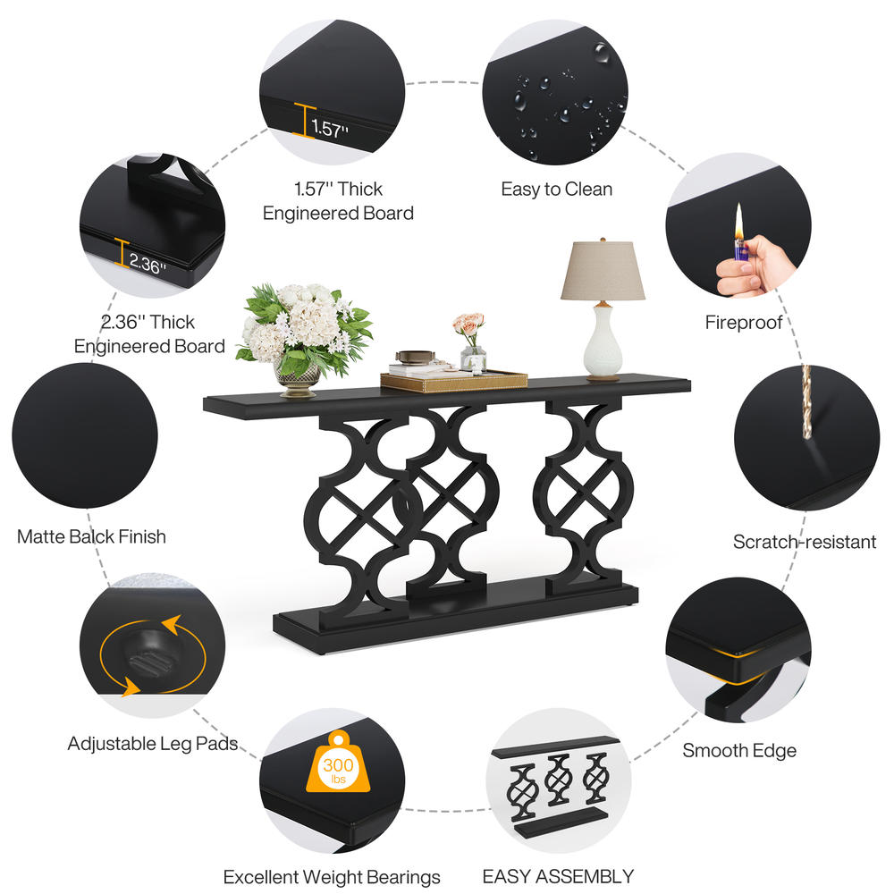 Tribesigns Farmhouse Console Table, 63-Inch Wood Entryway Table Narrow ...