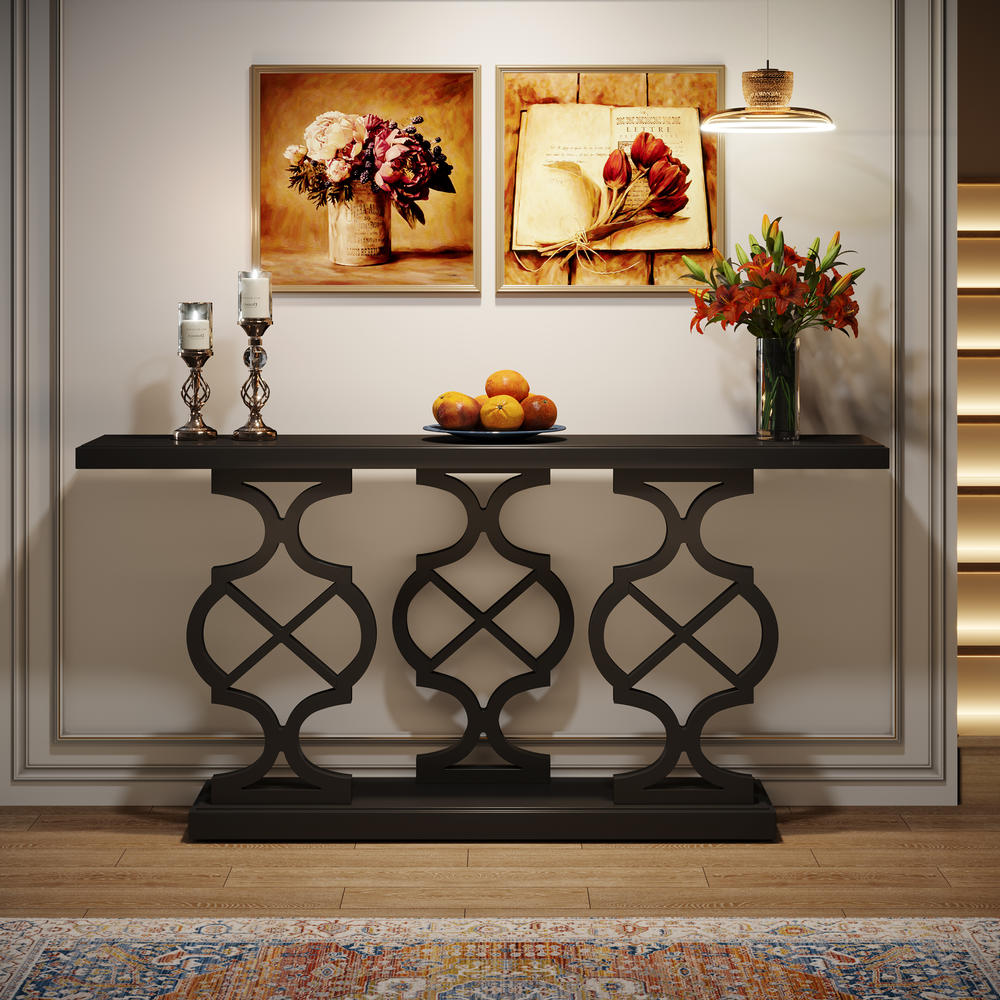 Tribesigns Farmhouse Console Table, 63-Inch Wood Entryway Table Narrow ...