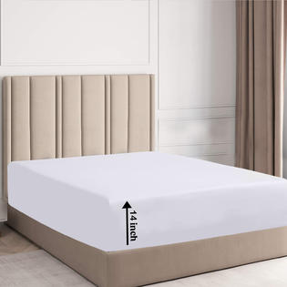 Lux Decor Collection King Queen Fitted Sheets, 16" Extra Deep Pocket ...