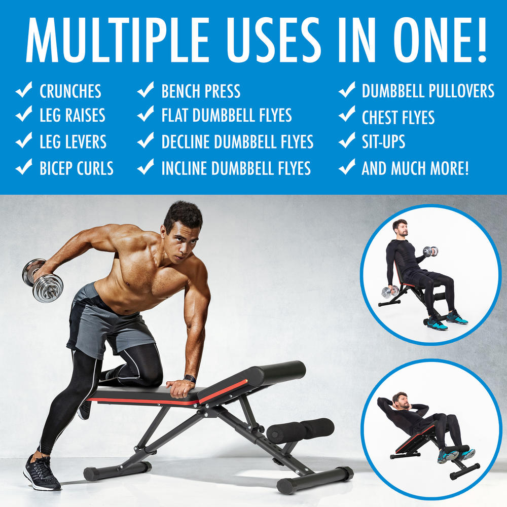 Living Essentials Corp Drago Foldable Weight Bench, Adjustable Strength ...