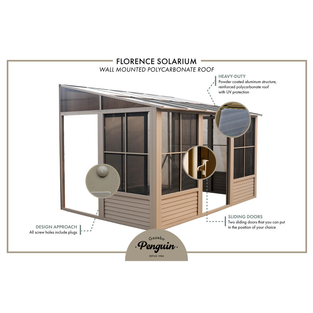 Gazebo Penguin Florence Add-A-Room 8 Ft. x 16 Ft. in Sand