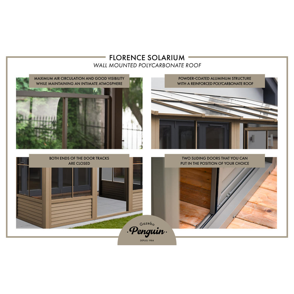 Gazebo Penguin Florence Add-A-Room 8 Ft. x 16 Ft. in Sand