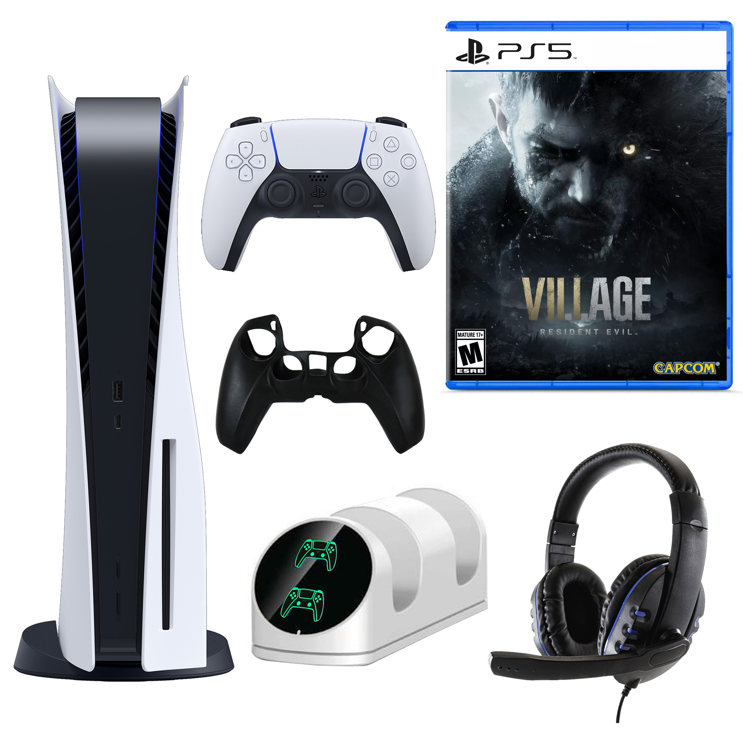 Sony PlayStation 5 Console with Resident Evil: Village Game and Accessories