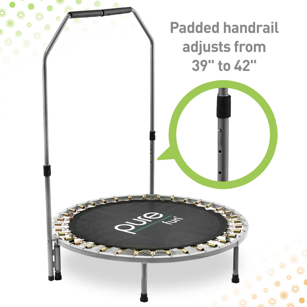 Pure Fun 40-inch Exercise Trampoline with adjustable Handrail