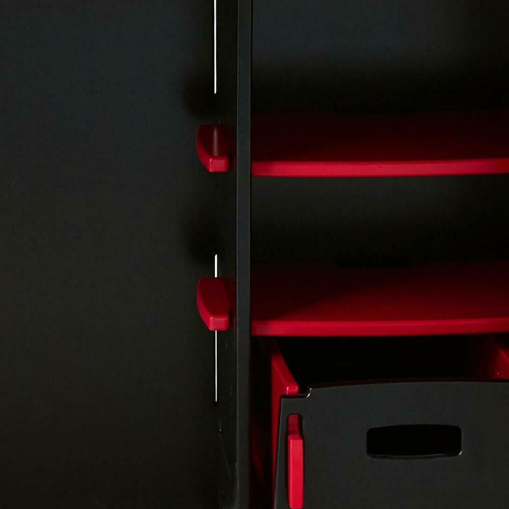 Legare Furniture Kids' Complete Desk System Set, Red/Black, 43"x39"x27"