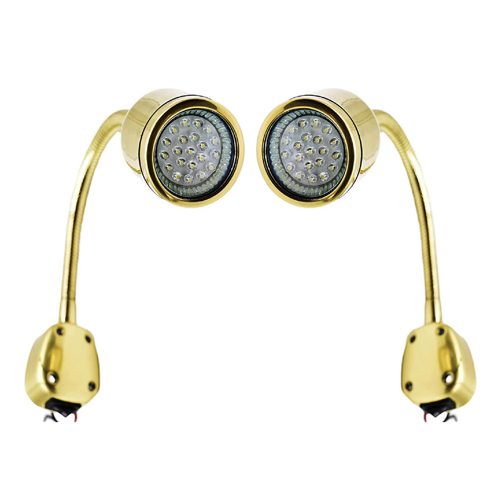 Marine City Brass Flexible Gooseneck LED Cabin Reading Light for Boat ...