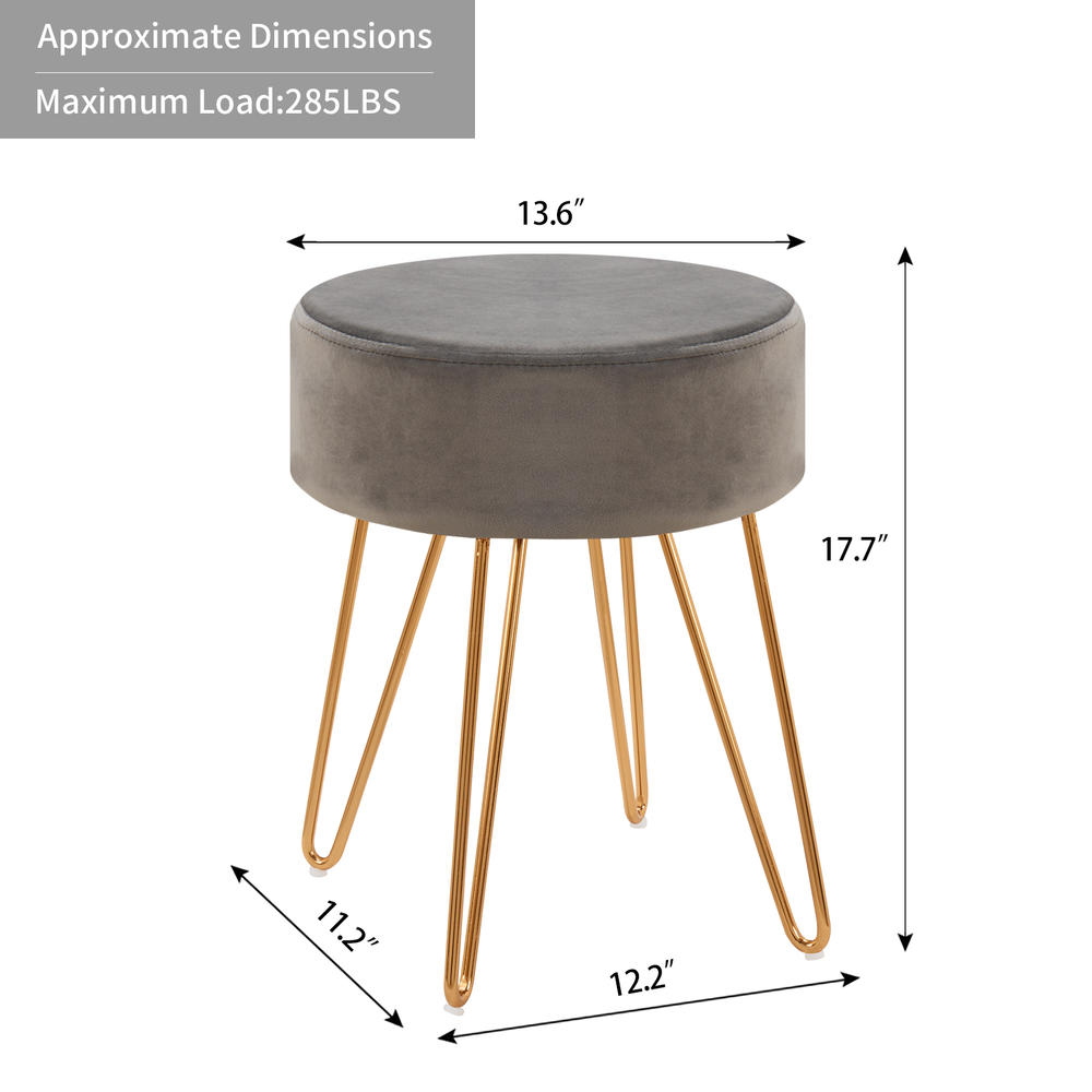 Duhome Elegant Lifestyle Modern Velvet Ottoman Makeup Vanity Stool