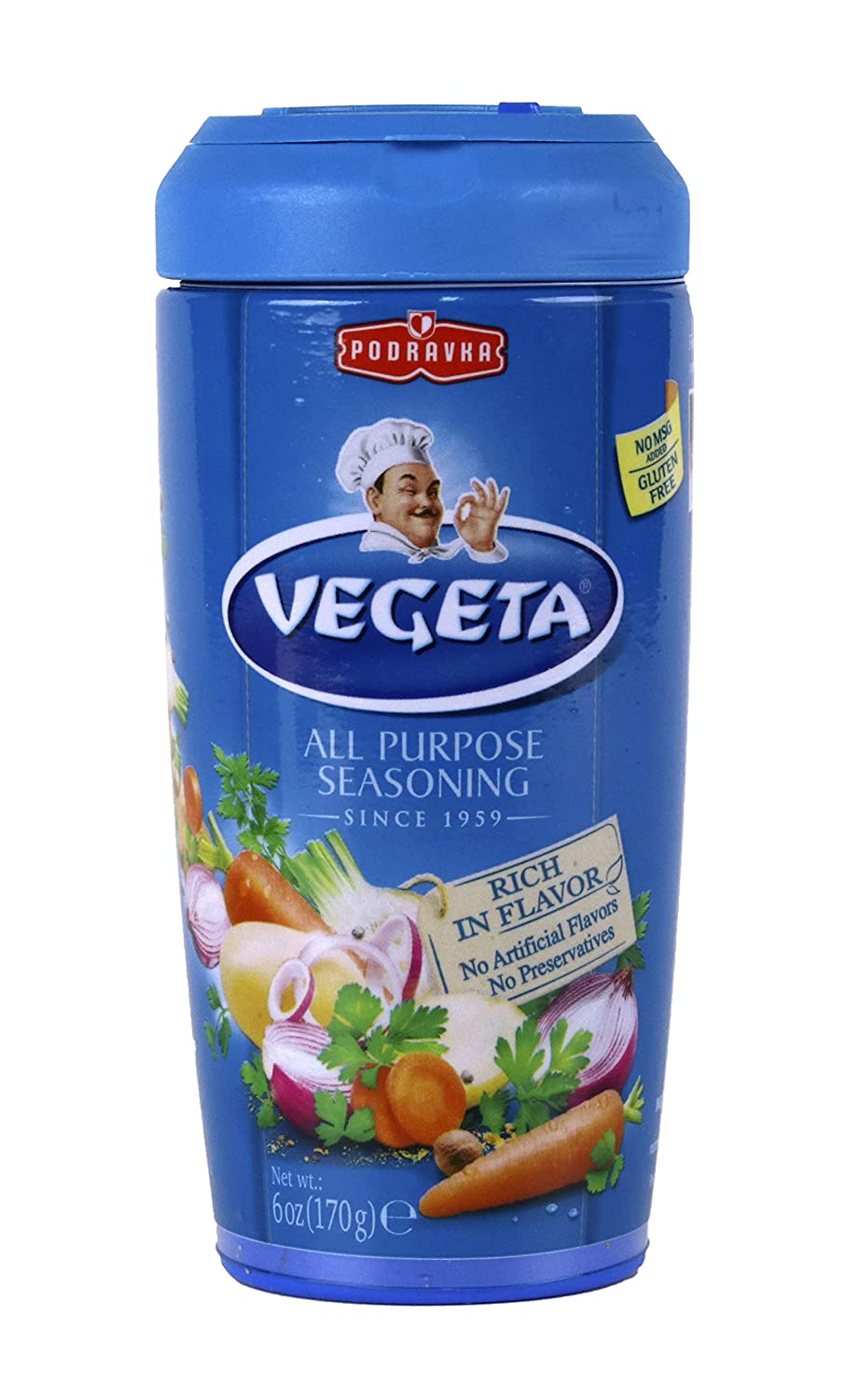 Podravka Vegeta Seasoning Shaker No MSG, 6 Ounce (170 g)