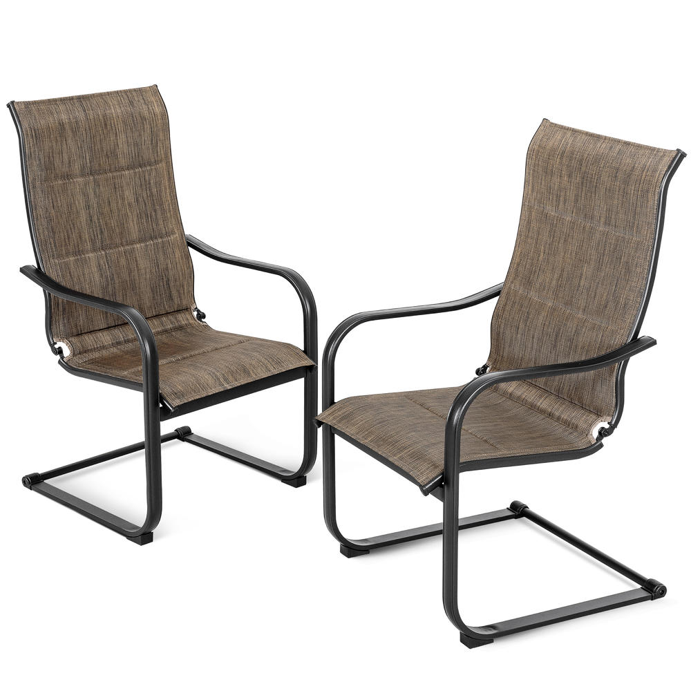 Nuu Garden Outdoor Chair Set of 2 C-spring Motion Dining Chairs ...