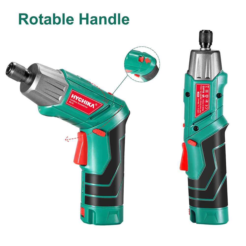 HYCHIKA Electric Cordless Screwdriver 6 N.m, 4V 2.0Ah Rechargeable ...