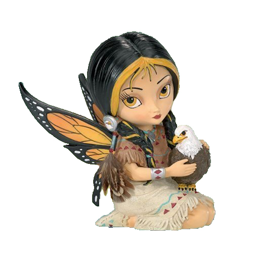 The Hamilton Collection Dreamsky The Spirit Of Vision Eagle and Fairy Fantasy Art Figurine by ...