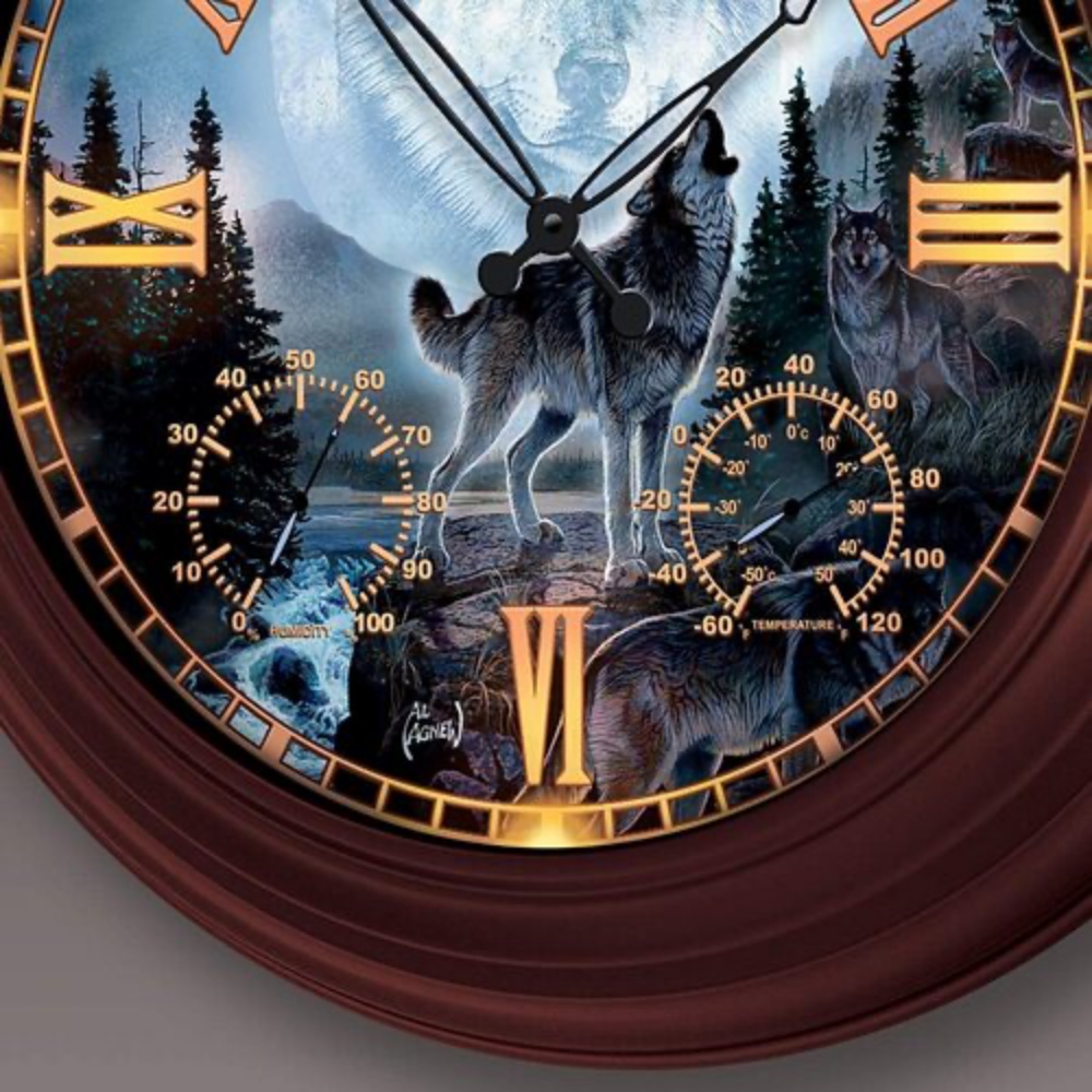 The Bradford Exchange Al Agnew Majestic Presence Wolf-Themed Outdoor ...