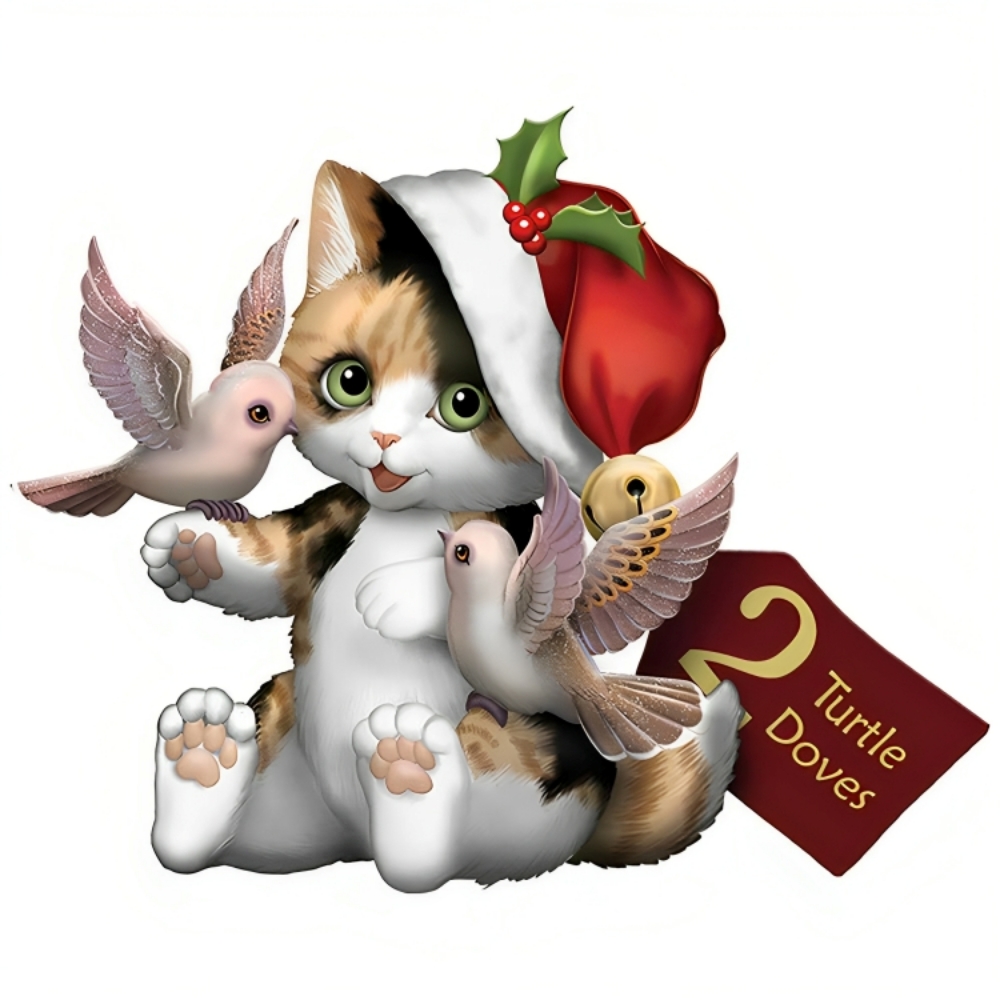 The Hamilton Collection 2 Turtle Doves 12 Days of Christmas Cat ...