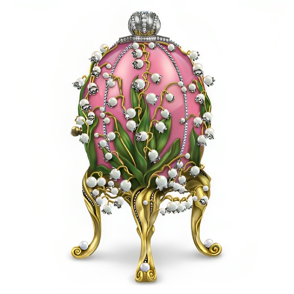 The Hamilton Collection 1898 Lilies of the Valley Faberge Egg Figurine ...