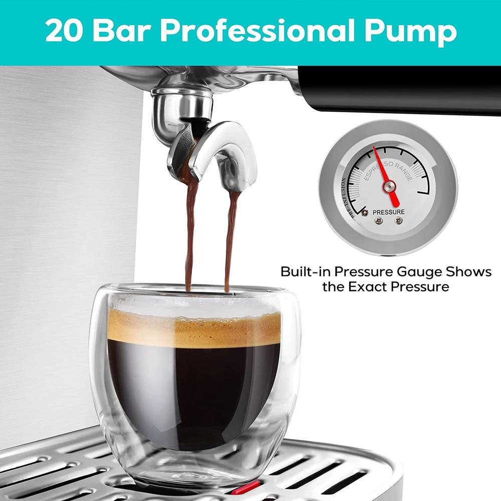 CASABREWS Espresso Machine 20 Bar Espresso Maker with Milk Tank ...