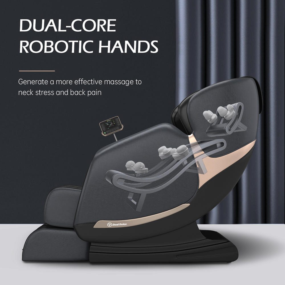Real Relax Full Body Zero Gravity Massage Chair with Dual-core S Track ...