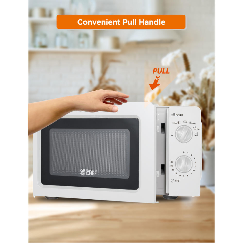 Commercial Chef 600W Countertop Microwave Oven, 0.6 Cu. Ft., White, CHM660W