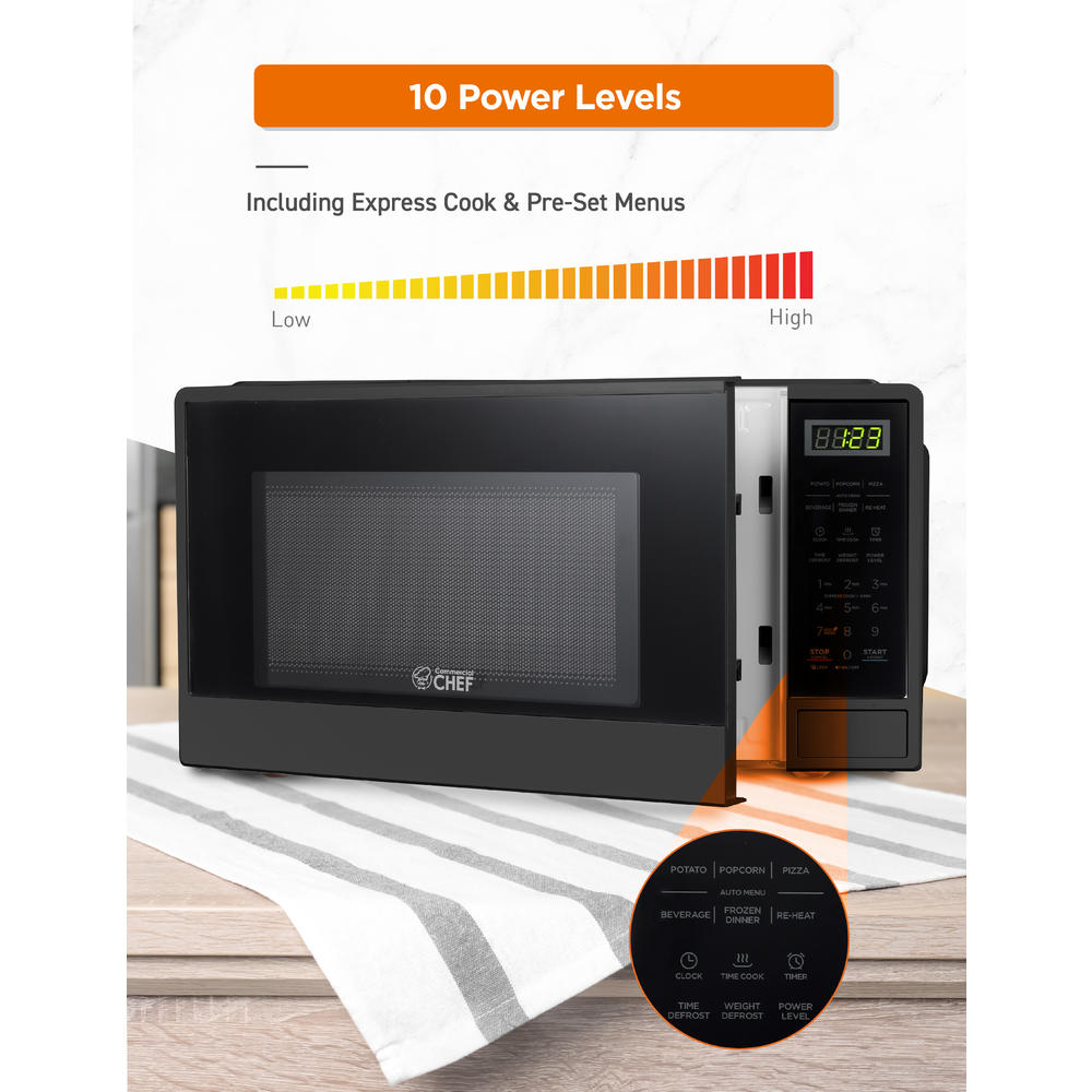 Commercial Chef 1000W Countertop Microwave Oven, 1.1 Cu. Ft., Black ...