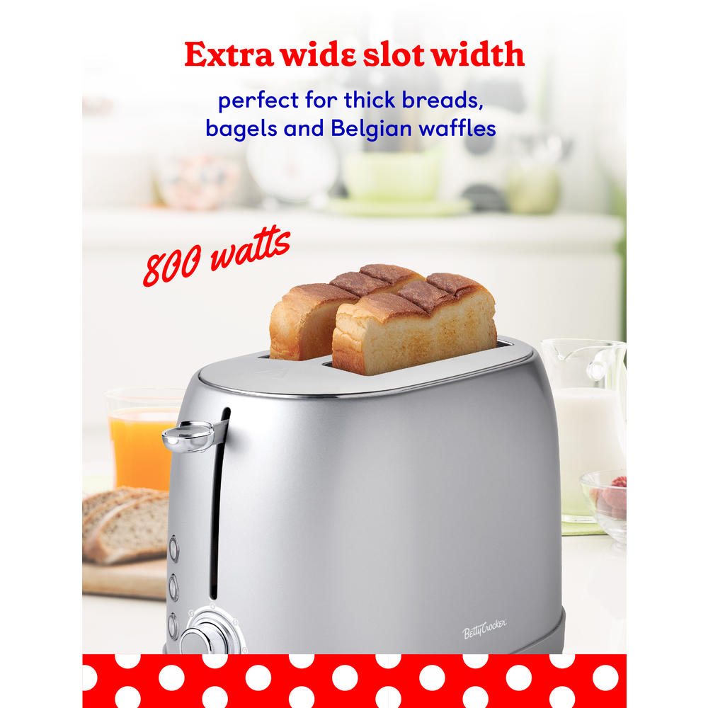 Betty Crocker 2 Slice Multi Function Toaster Silver