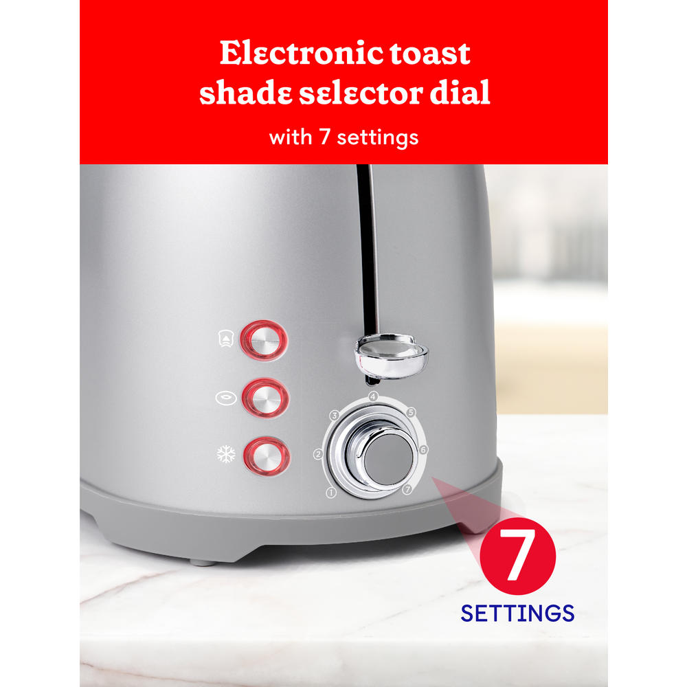 Betty Crocker 2-Slice Multi-Function Toaster, Silver