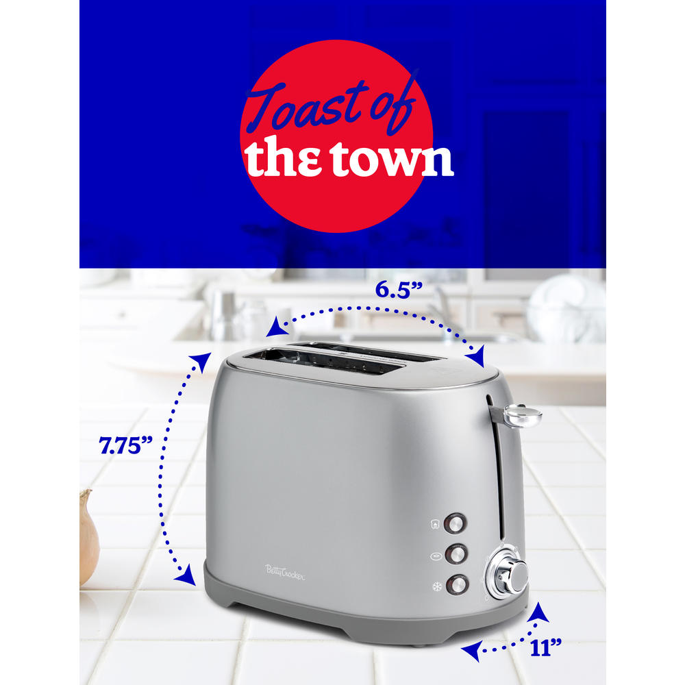 Betty Crocker 2 Slice Multi Function Toaster Silver