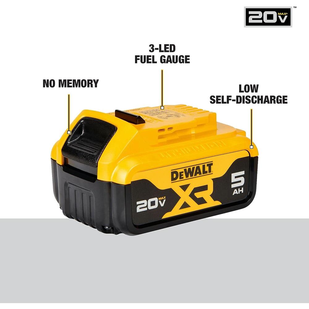 DEWALT 20V MAX XR Battery, Lithium Ion, 5.0Ah (DCB205)