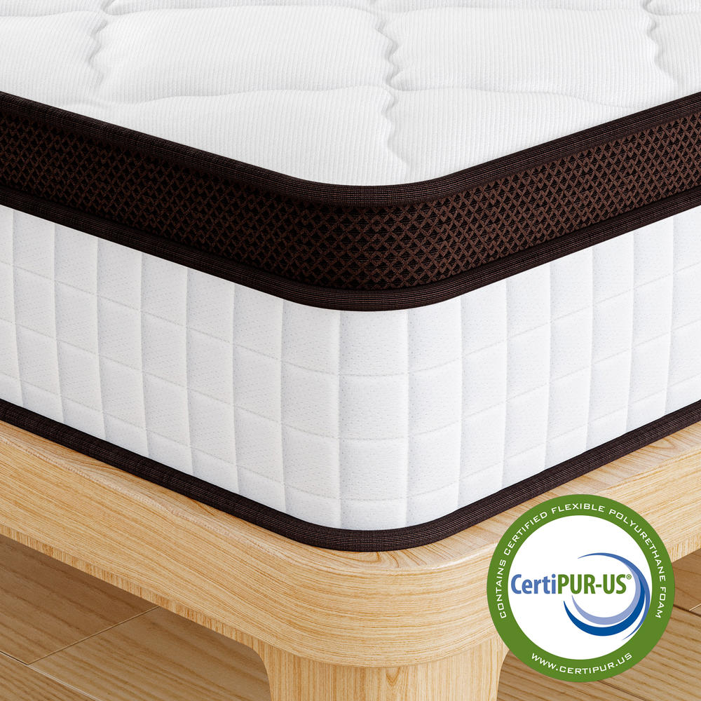 Kescas 10 Inch Memory Foam Pocket Spring Mattress Twin Full Queen ...
