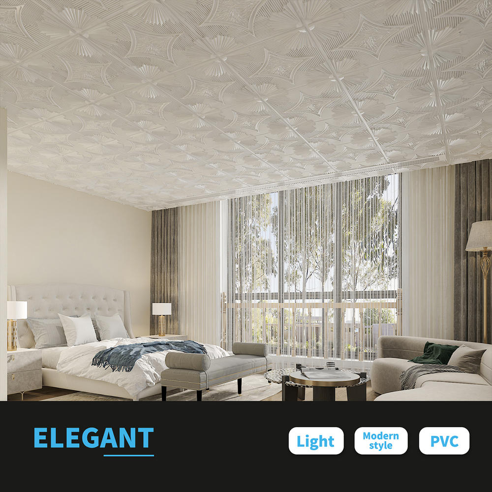 Art3d 2ftx2ft Drop Ceiling Tile，Fire-Rated, Waterproof, Reusable ...