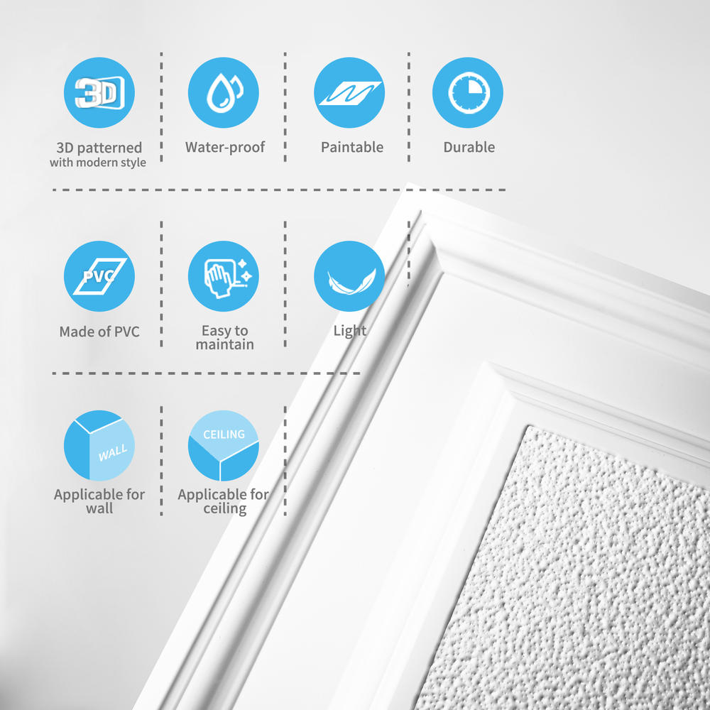 Art3d 2ftx4ft Drop Ceiling Tile，Fire-Rated, Waterproof, Reusable ...