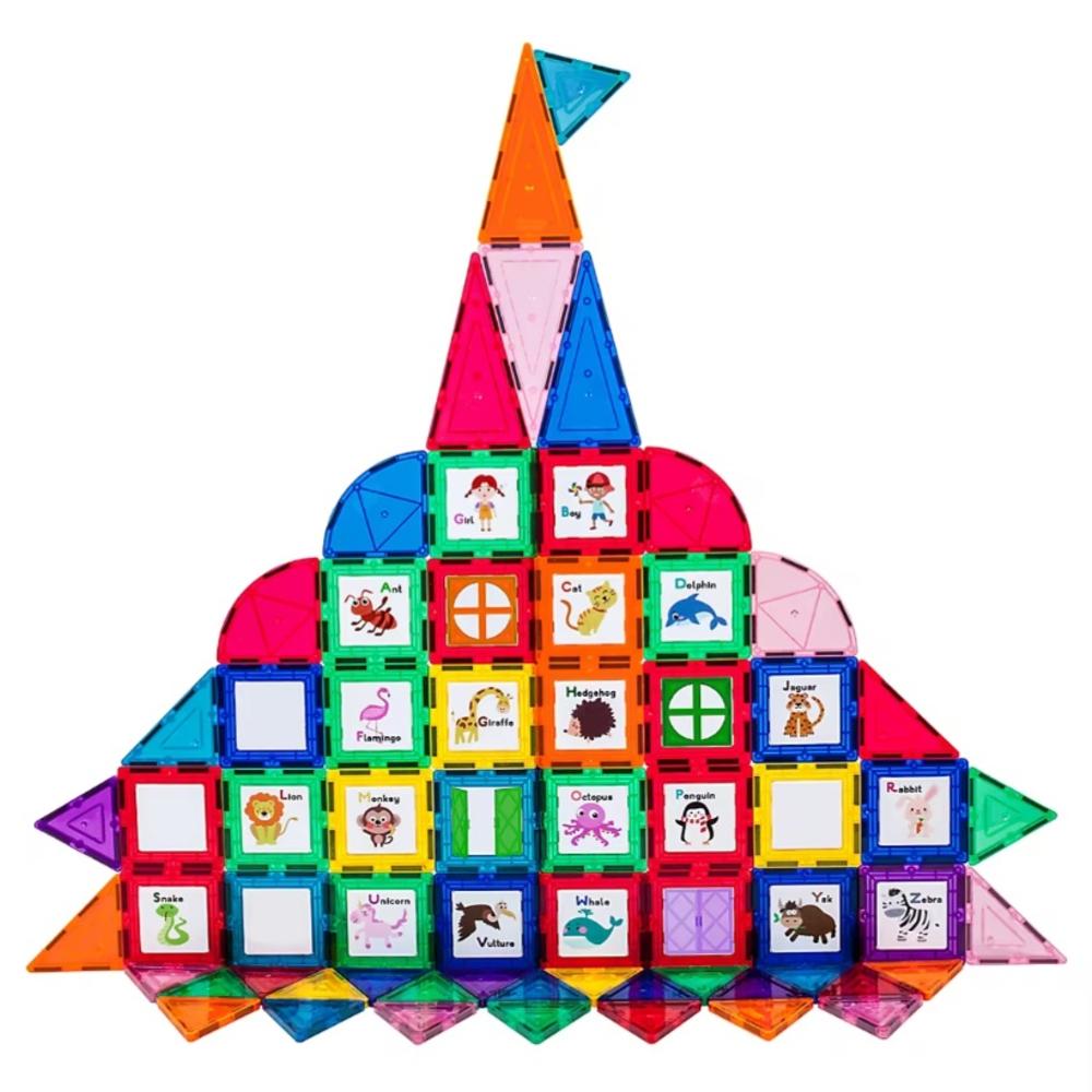 Picasso Tiles 102 Piece Magnetic Tile Construction Playset