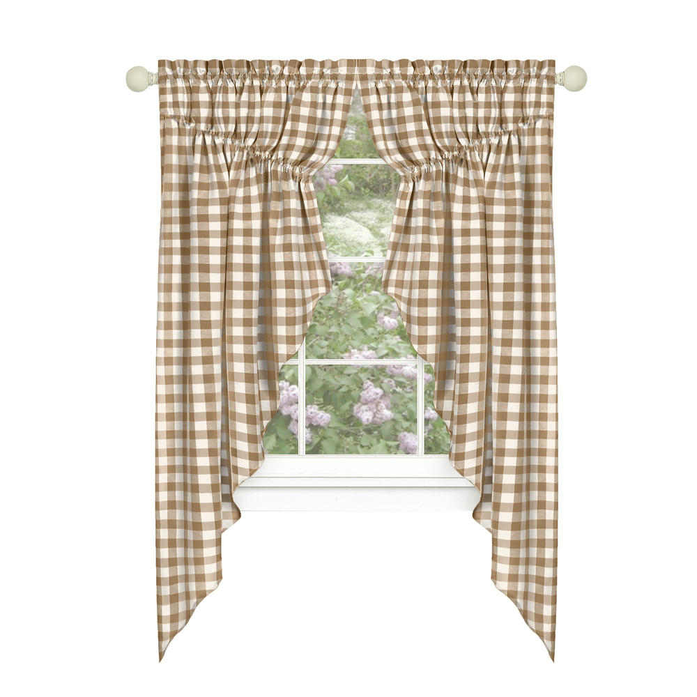 Achim Buffalo Check Gathered Swag Window Curtain Pair