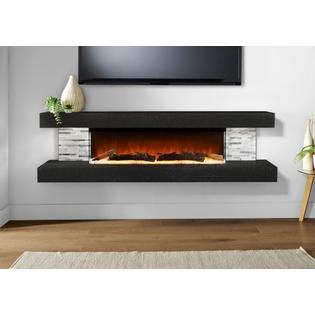 Evolution Fires 72'' Vegas Electric Fireplace - Black Stone Panel